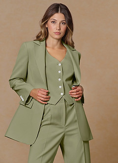 Rowan Pistachio Refined Weave Performance blazer | Azazie AU