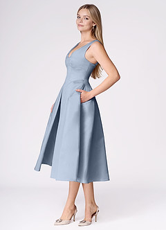 Liora Powder Blue Midi Dress | Azazie
