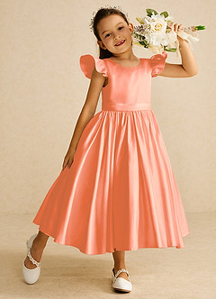 Azazie Violeta Sunset Ball-Gown Bow Matte Satin Dress | Azazie