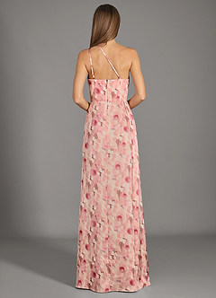 Azazie Maron Stretch Satin Dress Demure Roses Bridesmaid Dresses | Azazie