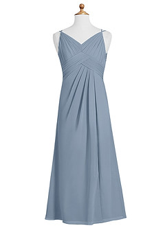 Azazie Maren Allure Junior Bridesmaid Dress in Dusty Blue | Azazie