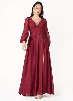 Kelly Ruby Red Long Sleeve Maxi Dress Atelier Dresses | Azazie