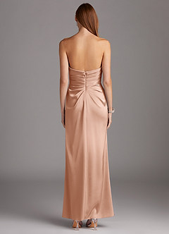 Azazie Lexie Stretch Satin Dress Rose Gold Bridesmaid Dresses | Azazie