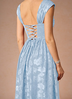 Hazel Powder Blue Pleated Maxi Dress | Azazie