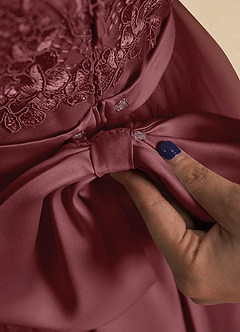 Azazie Cinna Desert Rose A-Line Lace Tulle Dress | Azazie