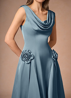 Iverine Powder Blue Midi Dress | Azazie