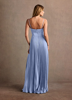 Styla Pale Periwinkle Pleated Maxi Dress | Azazie