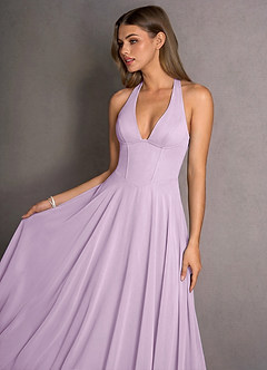 Isabeau Frosted Lilac Maxi Dress | Azazie