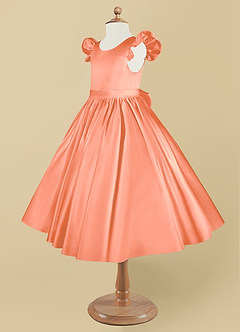 Azazie Violeta Sunset Ball-Gown Bow Matte Satin Dress | Azazie