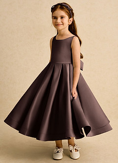 Azazie Babs Ganache Ball-Gown Pleated Matte Satin Dress | Azazie