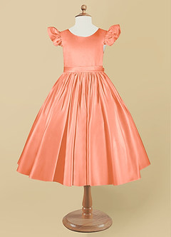 Azazie Violeta Sunset Ball-Gown Bow Matte Satin Dress | Azazie