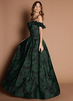 Zora Emerald Black Gown | Azazie UK