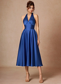 Dominique Royal Blue Midi Dress | Azazie CA