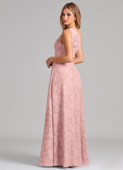 Azazie Phaedra Powder Pink Floral Burnout Bridesmaid Dresses | Azazie