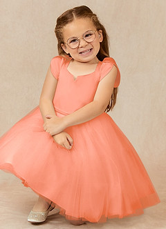 Azazie Malinda Sunset Ball-Gown with Sleeves Tulle Dress | Azazie