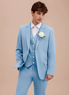 Ethan Sky Blue Refined Weave 3-piece Suit | Suit Sets |Azazie