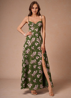 Amorelle Green Floral Maxi Dress | Azazie