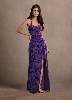 Selina Purple Multi Maxi Dress | Azazie