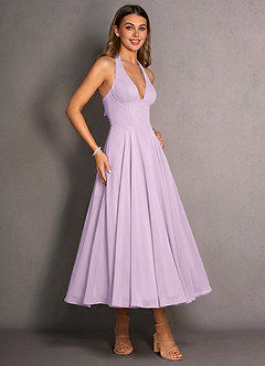 Isabeau Frosted Lilac Maxi Dress | Azazie