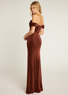Jas Terracotta Velvet Maxi Dress | Azazie