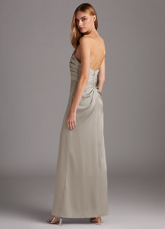 Azazie Lexie Stretch Satin Dress Silver Bridesmaid Dresses | Azazie
