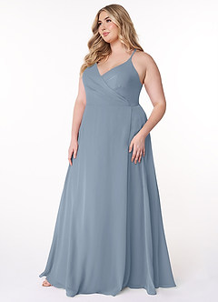 Dusty Blue Azazie Davis Bridesmaid Dresses | Azazie