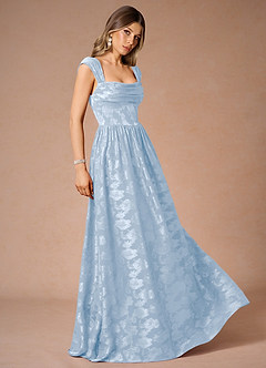 Hazel Powder Blue Pleated Maxi Dress | Azazie