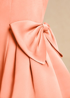 Azazie Macaroon Sunset Ball-Gown Bow Matte Satin Dress | Azazie