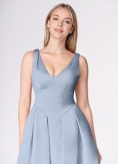 Liora Powder Blue Midi Dress | Azazie