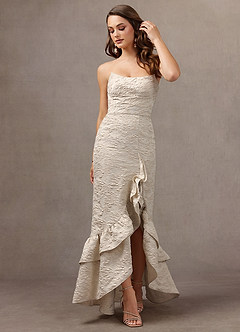 Dera Vanilla Shimmer Maxi Dress | Azazie