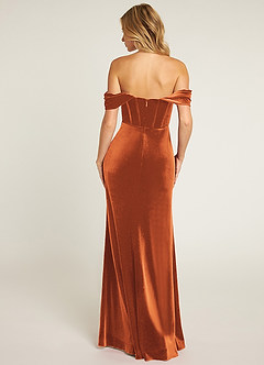 Azazie Jas Velvet Dress Burnt Orange Bridesmaid Dresses | Azazie
