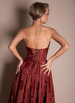 Fedora Mahogany Red Maxi Dress | Azazie CA