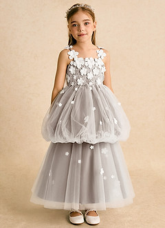 Azazie Teacup Ivory Taupe Ball-Gown Lace Tulle Dress | Azazie