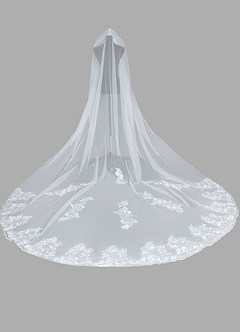 Violet Lace Cathedral Veil | Azazie