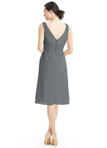 Steel Grey / Knee Length / Chiffon Bridesmaid Dresses | Azazie