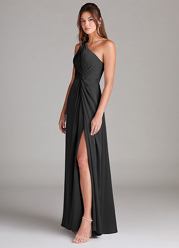 Black Stretch Satin Bridesmaid Dresses | Azazie Black Stretch Satin Bridesmaid Dresses | Azazie