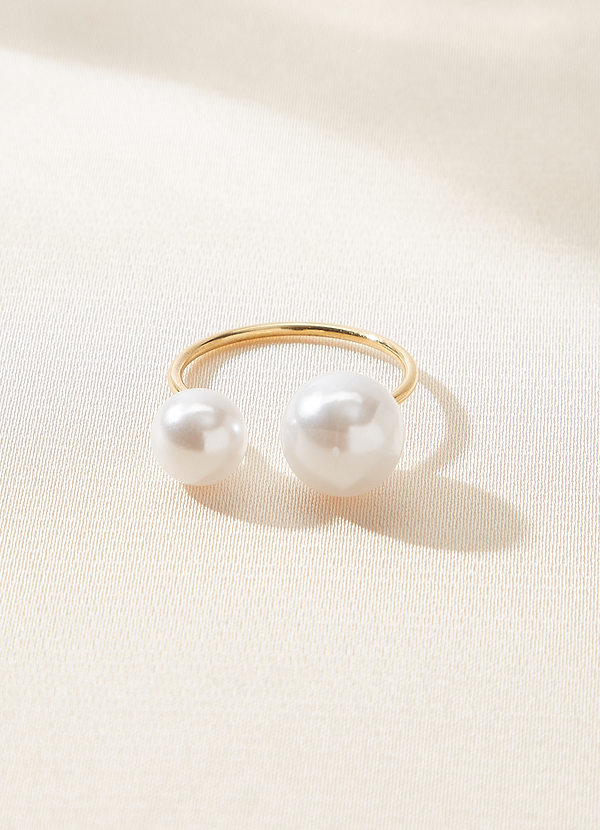 Double Pearl Open Ring | Azazie