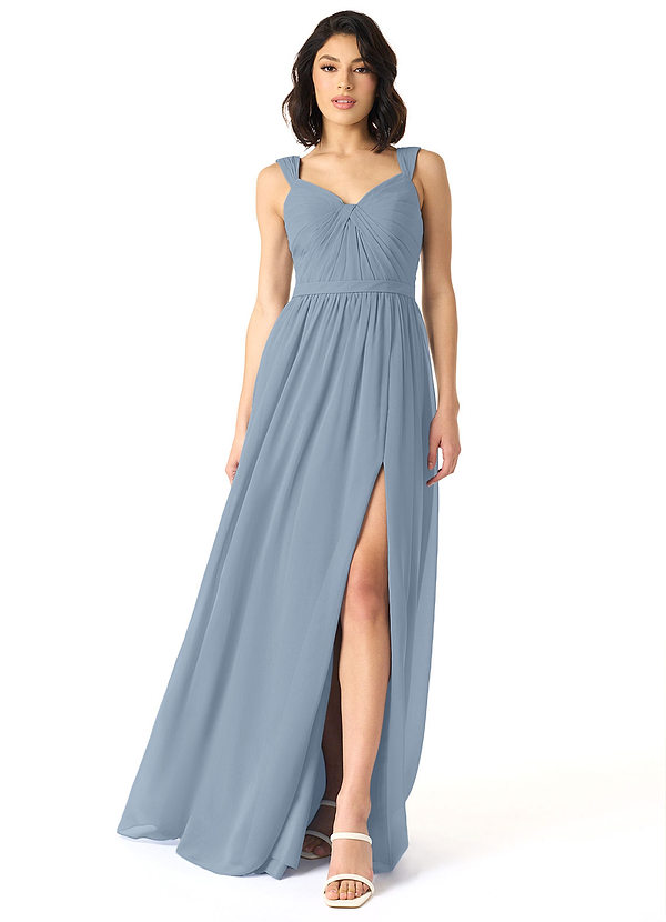 Dusty Blue Azazie Evie Bridesmaid Dresses | Azazie