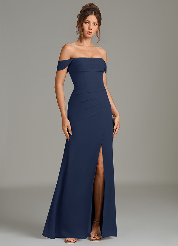Azazie Jalice Dark Navy Chiffon Bridesmaid Dresses | Azazie