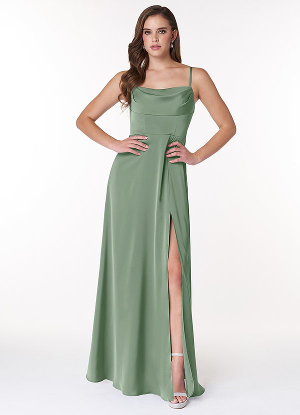 Matcha Azazie Clove Stretch Satin Dress Bridesmaid Dresses | Azazie