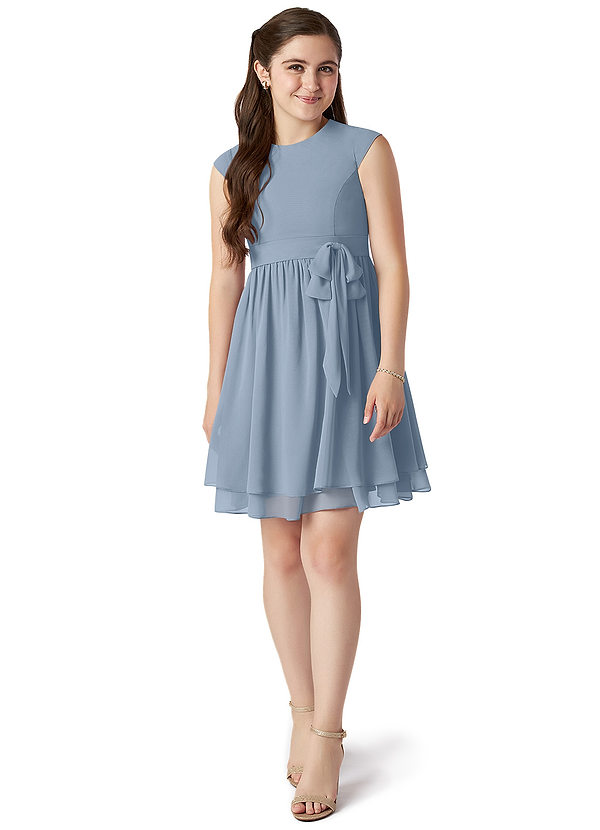 Dusty Blue Azazie Ingrid JBD Junior Bridesmaid Dresses | Azazie