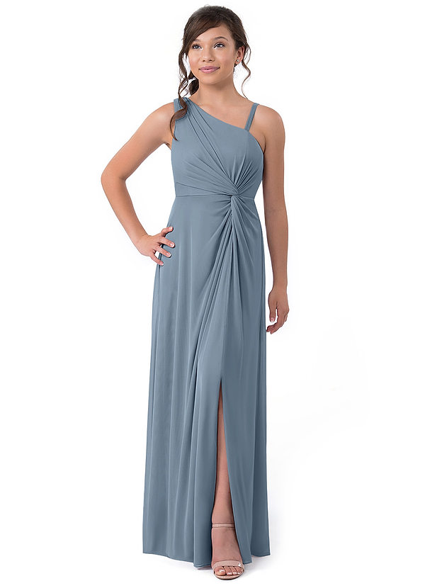 Dusty Blue Azazie Brooke Junior Bridesmaid Dresses | Azazie