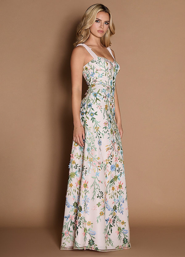 Amarie Blush Pink Multi Maxi Dress | Azazie UK