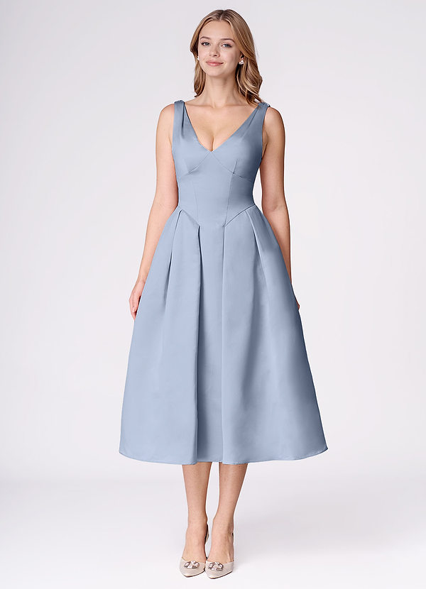 Liora Powder Blue Midi Dress | Azazie CA