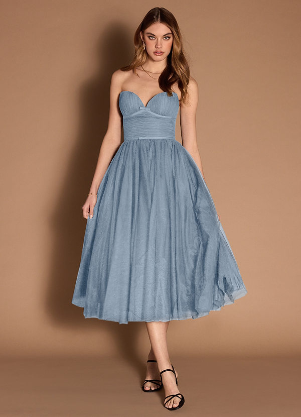 Andorra Powder Blue Midi Dress | Azazie CA