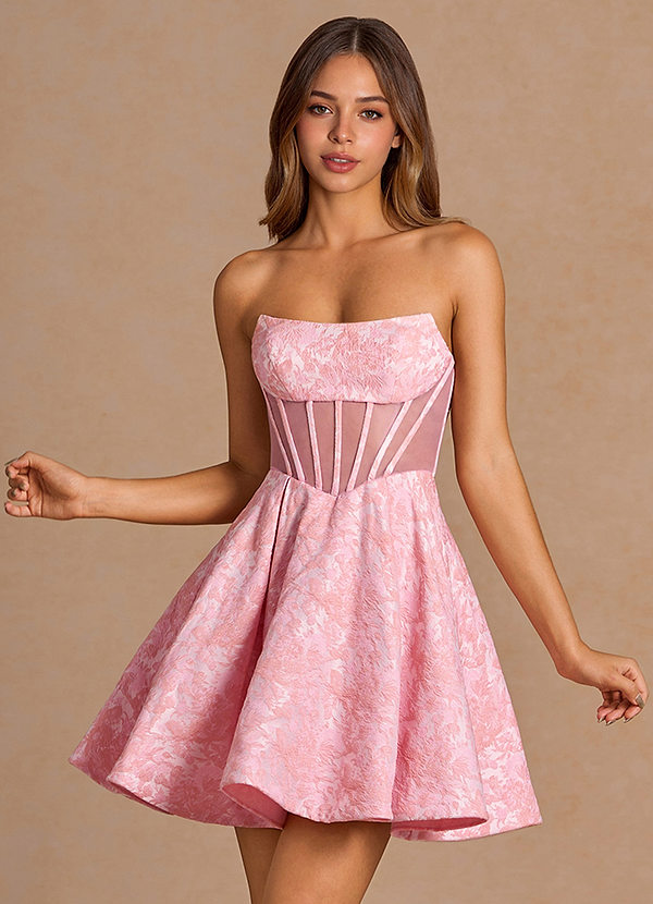 Imogen Pink Multi Mini Dress | Azazie