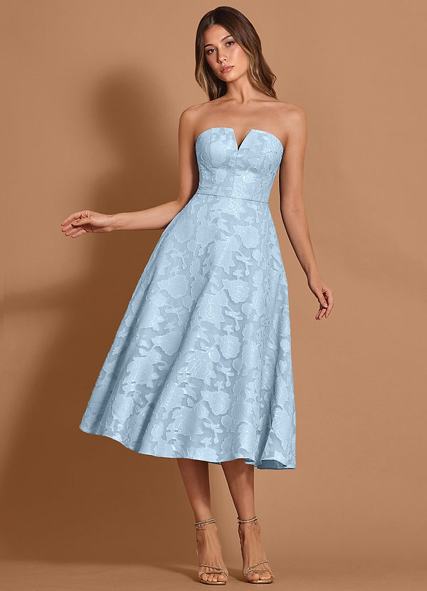 Nelle Powder Blue Midi Dress | Azazie CA