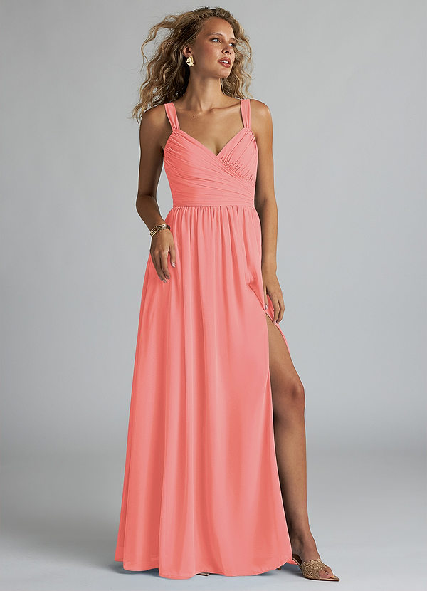 Azazie Aziza Coral Bridesmaid Dresses | Azazie CA