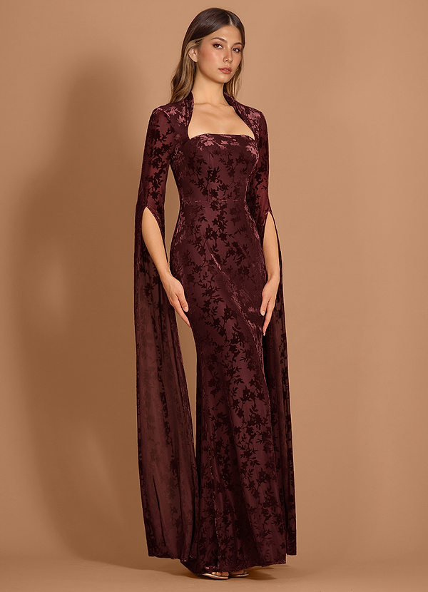 Quincy Wine Maxi Dress | Azazie CA