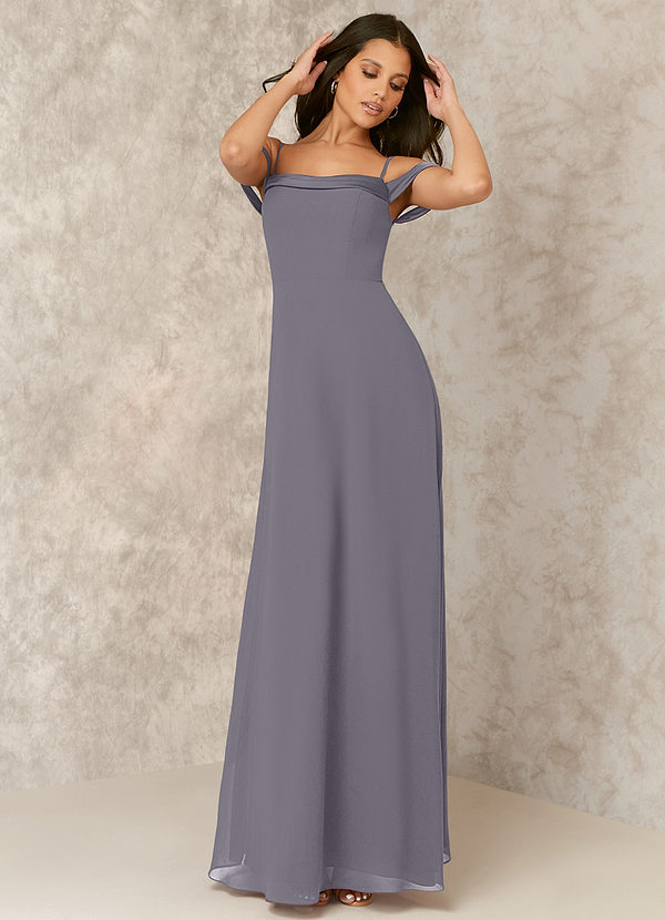 Ombre Robe trapèze en mousseline de soie stretch à épaules dénudées ...